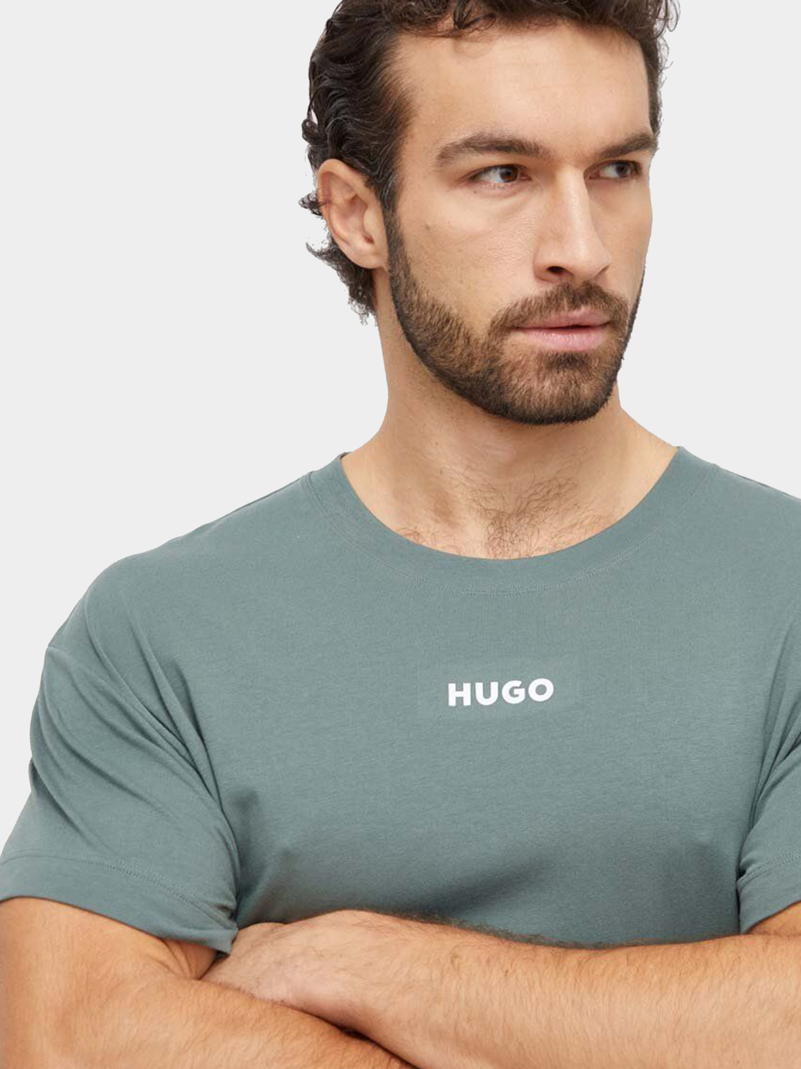 Футболка HUGO 50493057-307 для мужчин, цвет: Зелёный - купить по ...