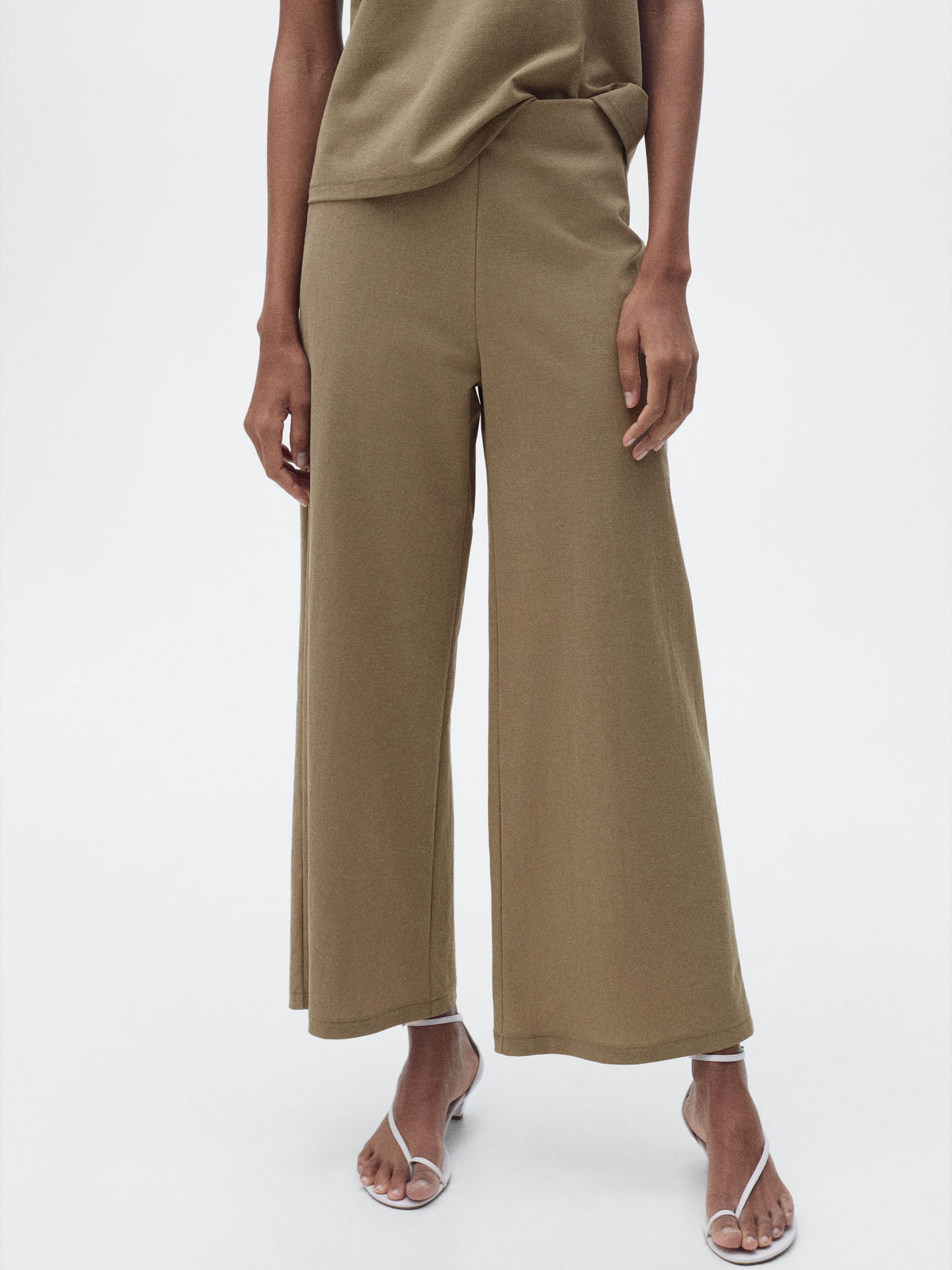 Штани палаццо MANGO 87047178_37 для жінок, колір: Коричневий - купити в ...