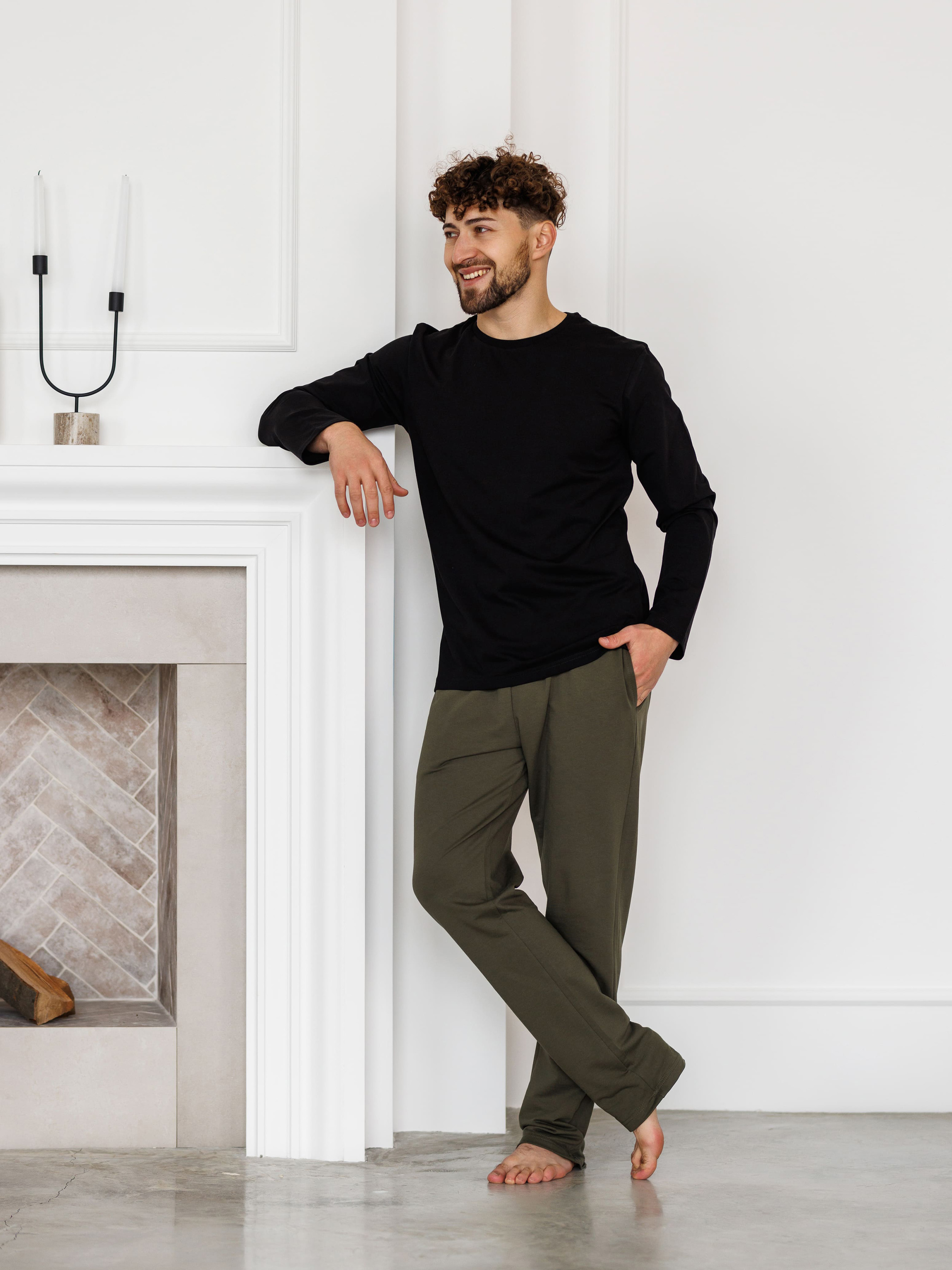 Домашній костюм HANDY WEAR 0811-2 для чоловіків, колір: Зелений/чорний ...