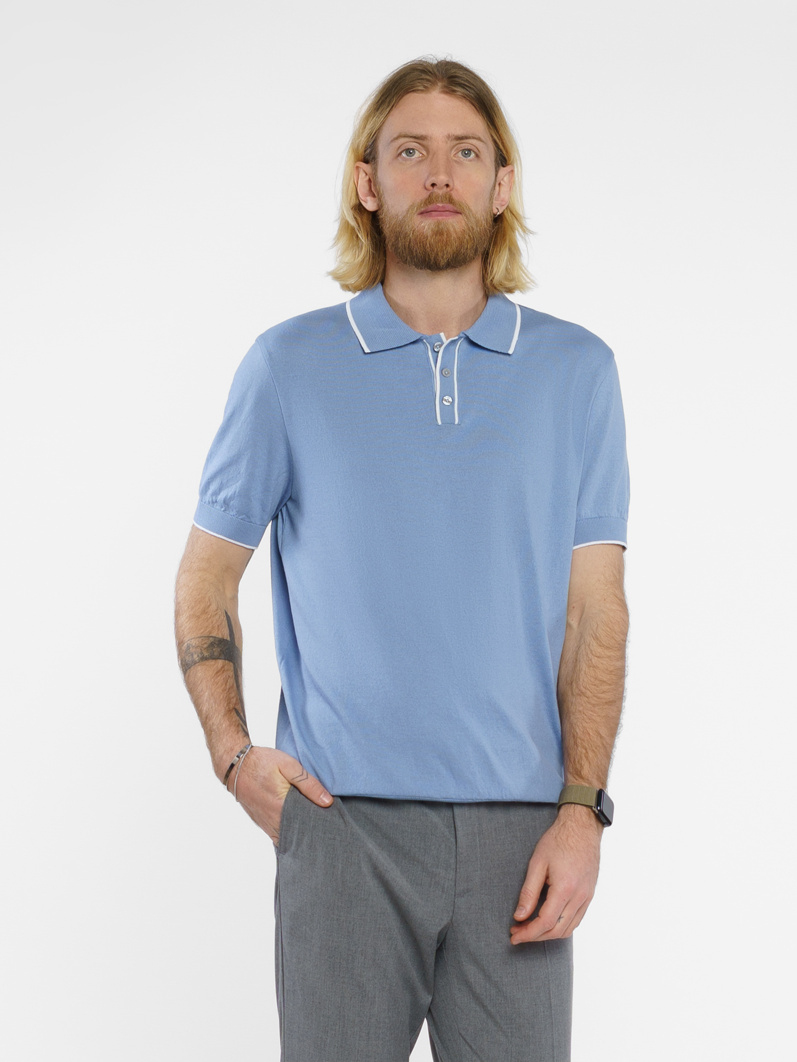 Поло Arber M09.10.23.421 для чоловіків, колір: Блакитний - купити в ...