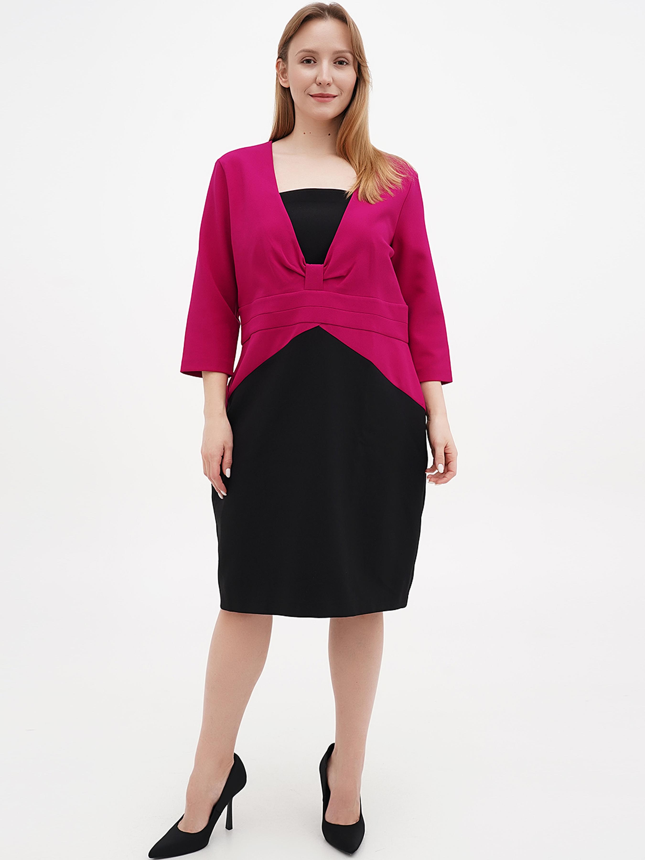 Сукня міді Sassofono A271-SC-2561_черный_фуксия для жінок, колір: Чорний - купити в Києві ...