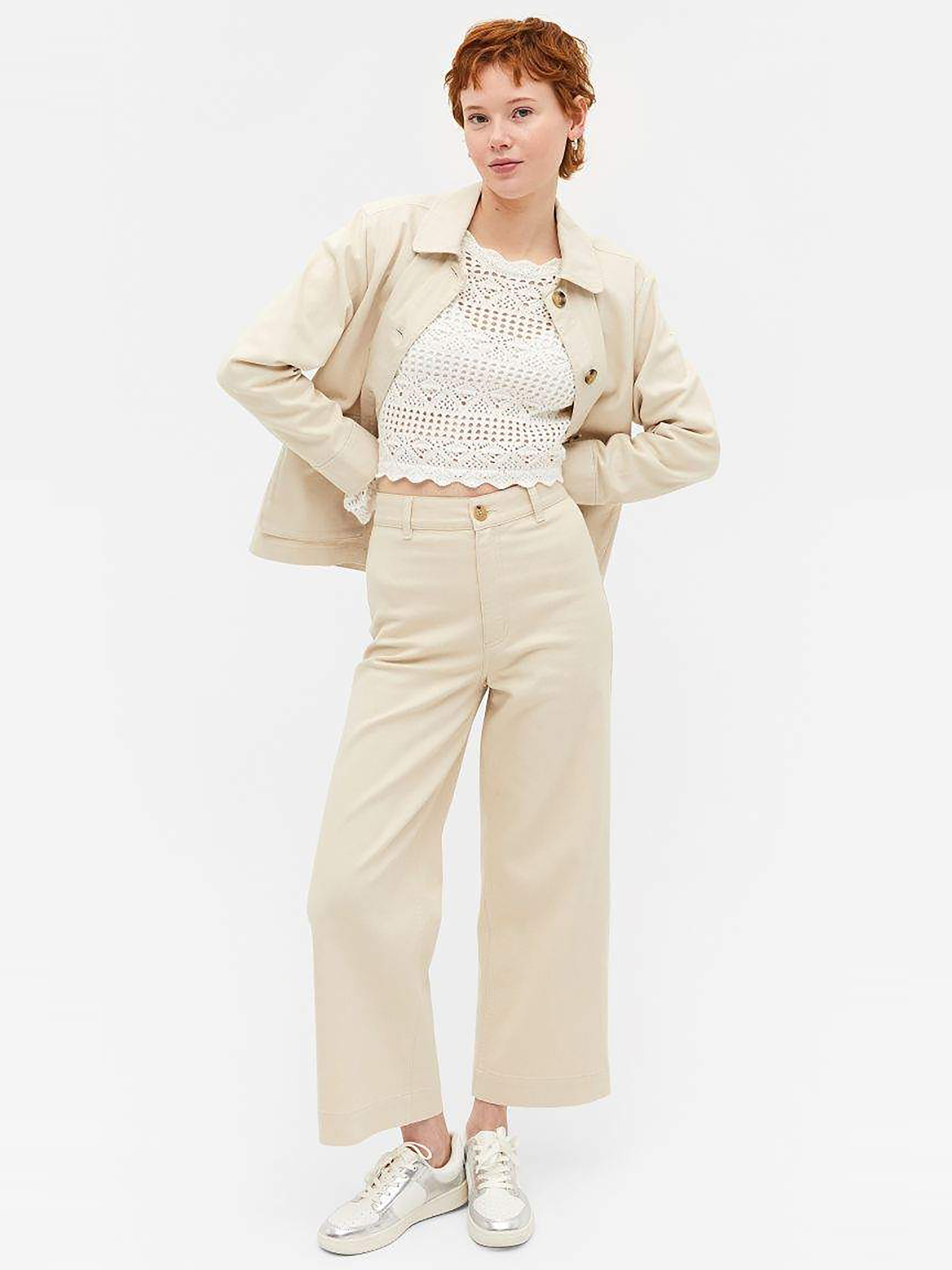 Штани повсякденні Monki 75551 для жінок, колір: Бежевий - купити в ...